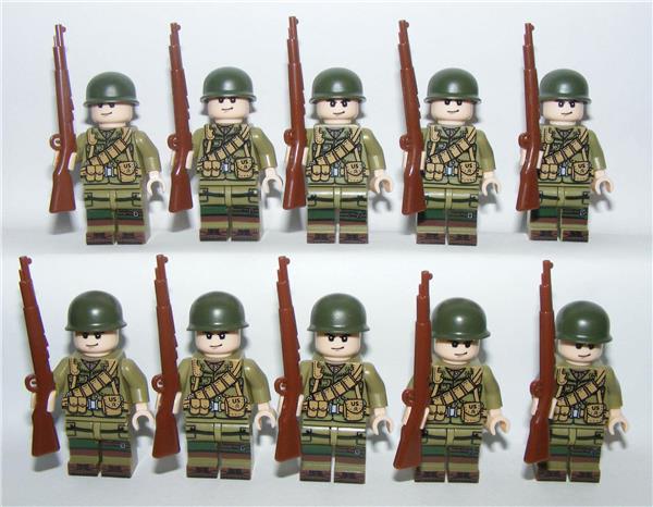Lego 2. Világháborús Amerikai katonák 10db katona figura usa fegyver ...